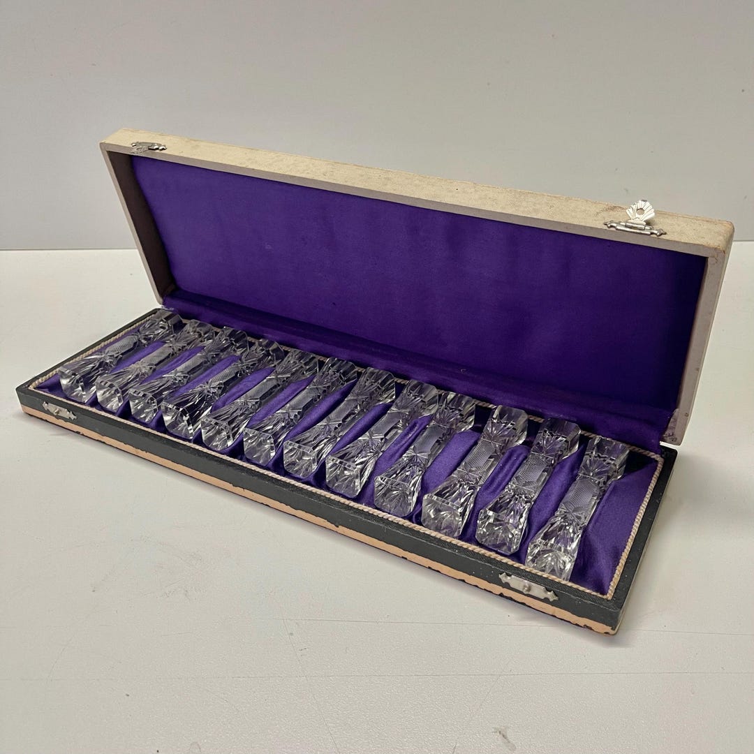 Antique Art Deco Hand Sharpened Crystal Knife Rests 12 Pcs - Etsy