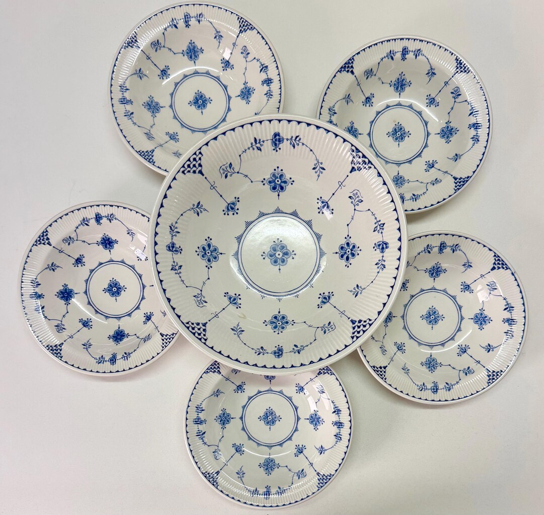 Furnivals Limited Trademark England 'denmark Blue/white 6 Bowls, Ca ...