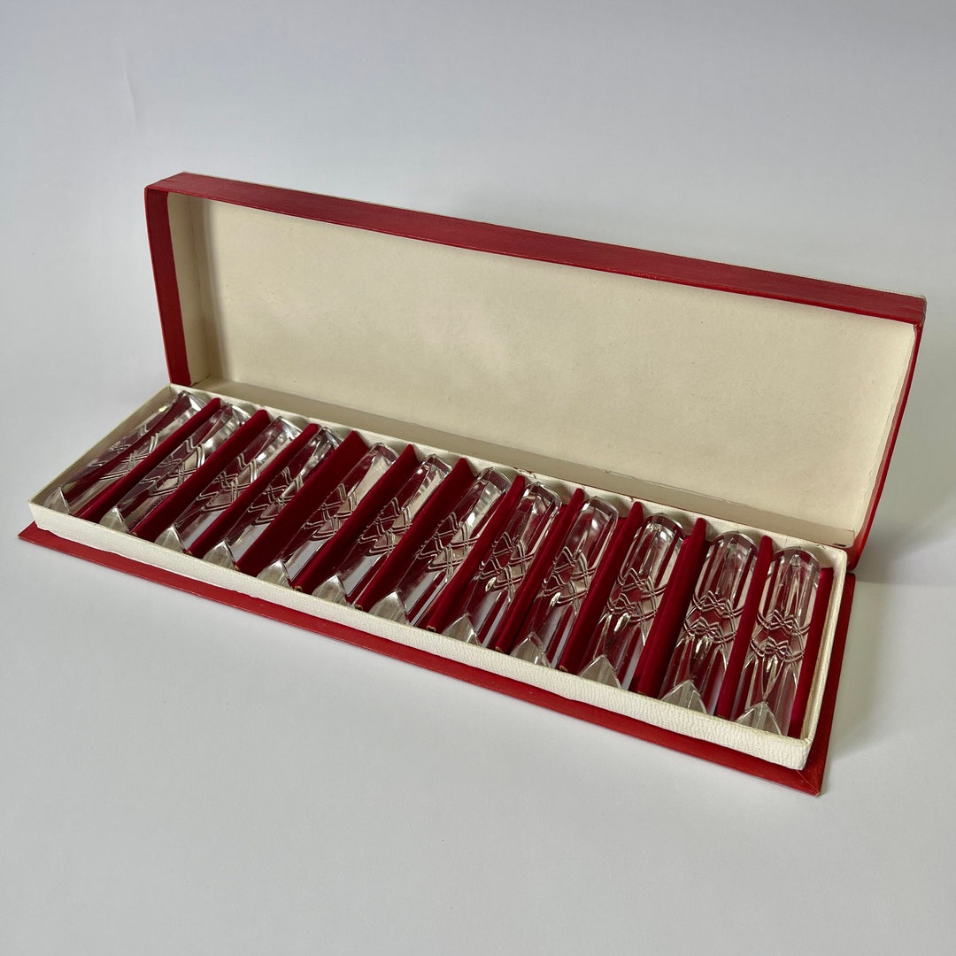 Antique Art Deco Hand Sharpened Crystal Knife Rests 12 Pcs - Etsy