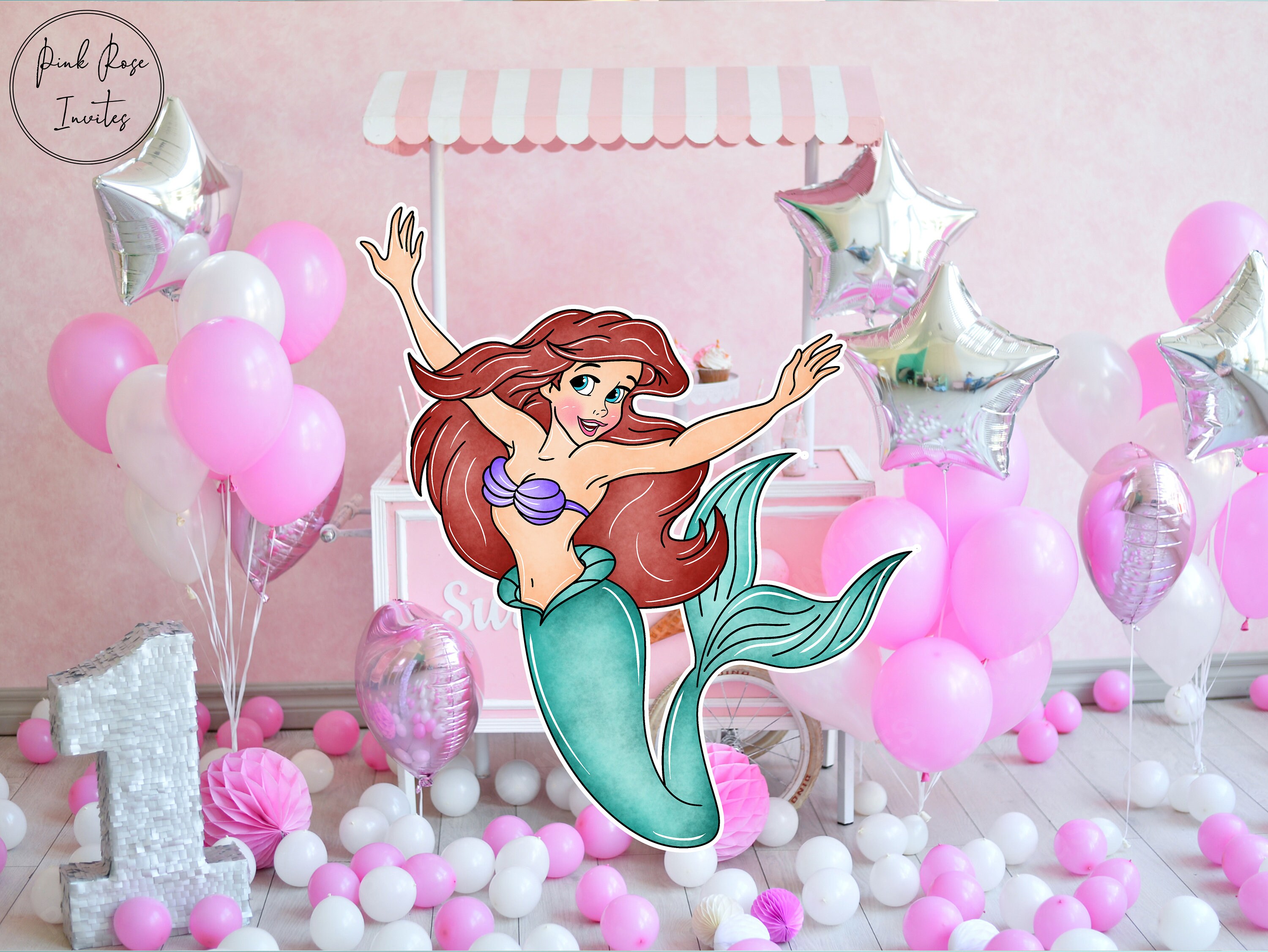 Cutout Little Mermaid Ariel Cutouts Standees Lifesize Cutout Yard Sign ...