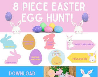 Kit Easter Egg Hunt DIY, Egg Hunt PDF, Easter Activities, Easter Eggs ...