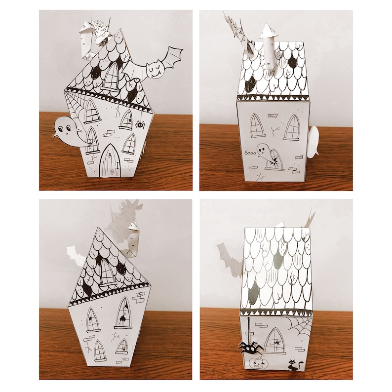 Haunted House Paper Craft Activity Printable Halloween Craft - Etsy