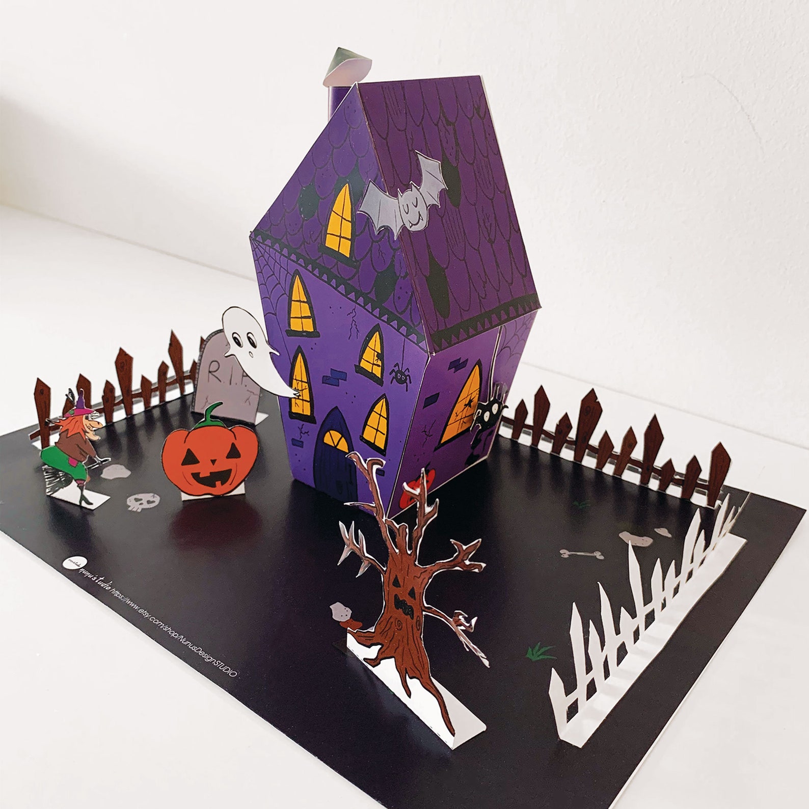 Haunted House Paper Craft Activity, Printable Halloween Craft House ...