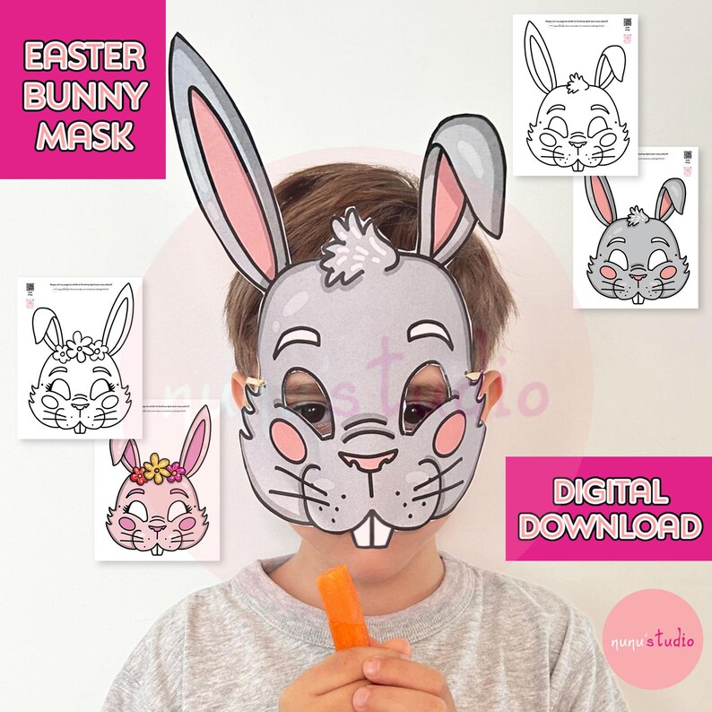 DIY Easter Bunny Mask: Printable Kids Craft (digital Download) - Etsy