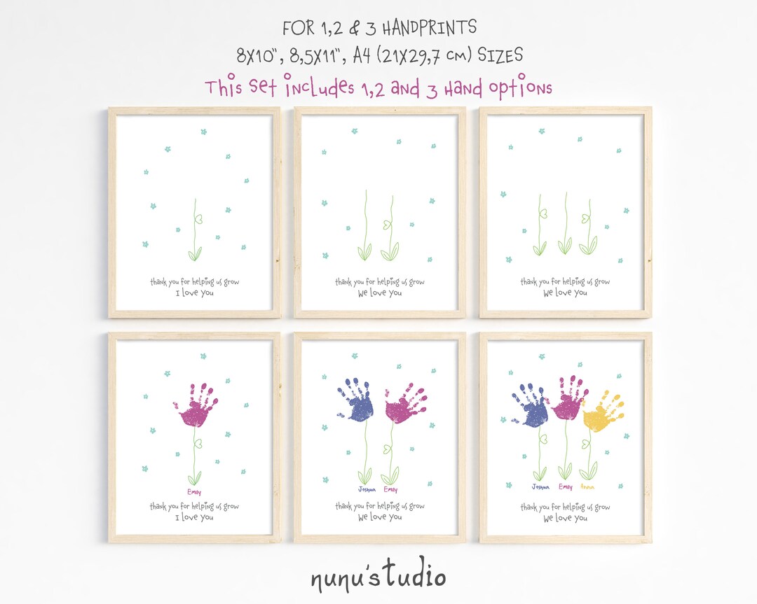 Mother's Day Printable Handprint Keepsake Gift, Personalized Print for ...