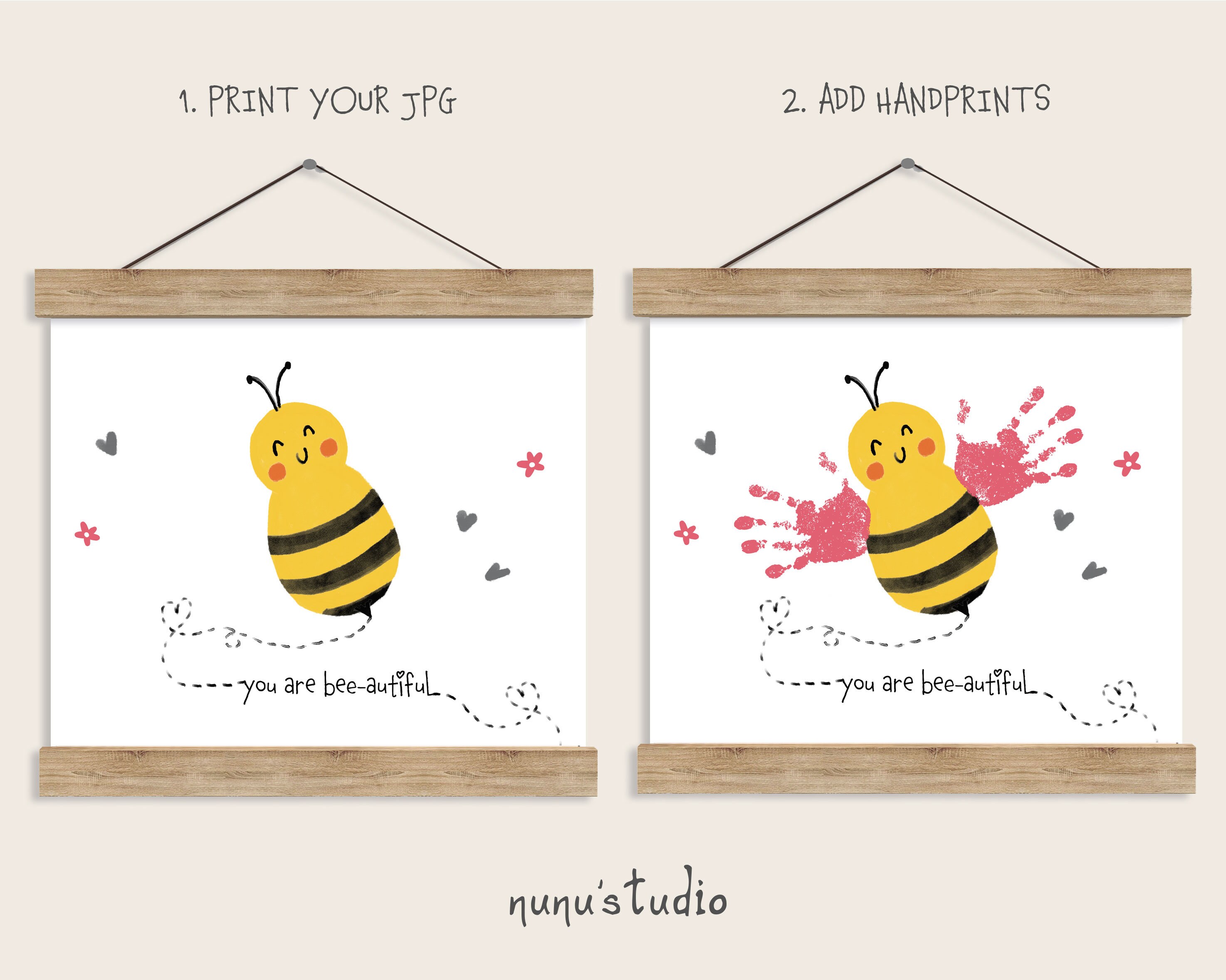 Mother's-father's Day Printable Bee Handprint Keepsake Gift, Pre-k ...