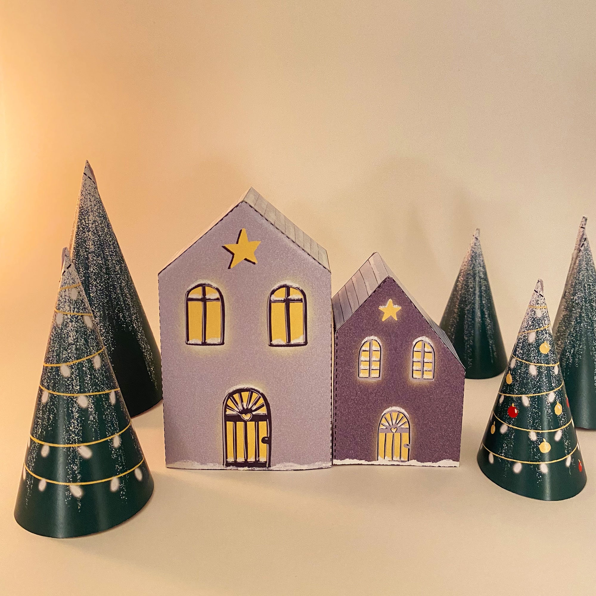 Christmas House Paper Craft Activity, Printable Christmas House ...