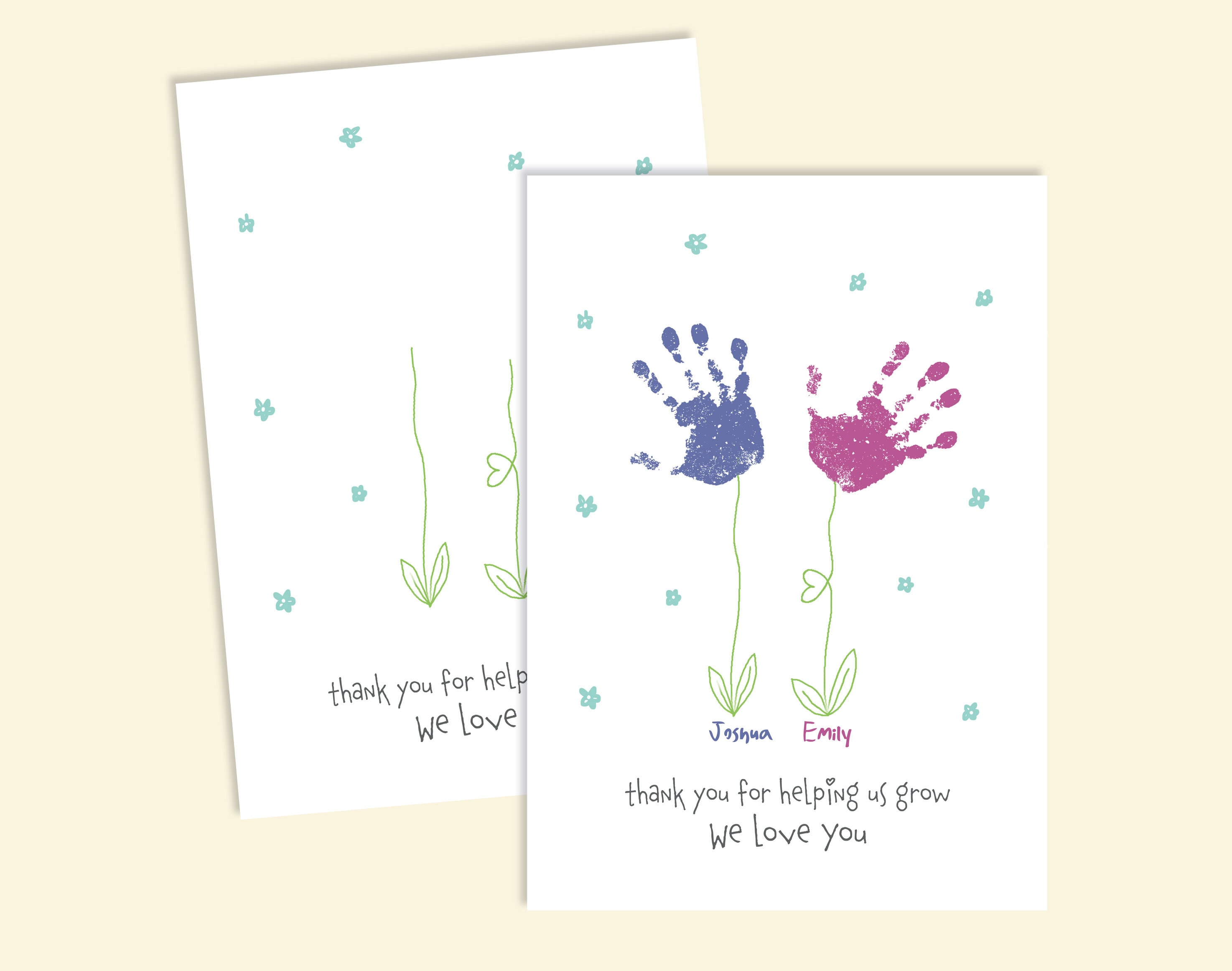 Mother's Day Printable Handprint Keepsake Gift, Personalized Print for ...