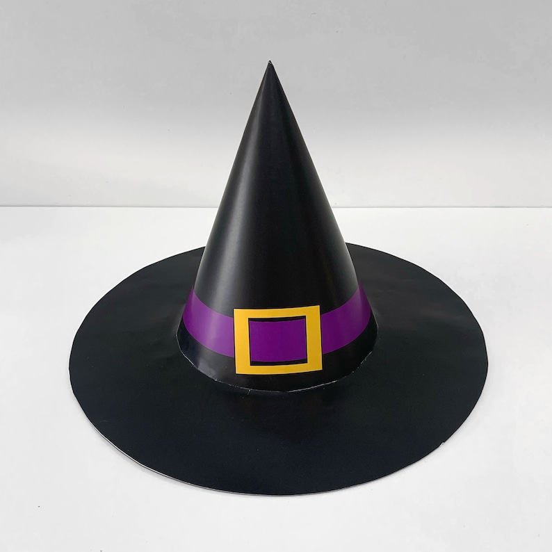 Printable Halloween Witch Hat Craft: DIY Coloring Activity (digital ...
