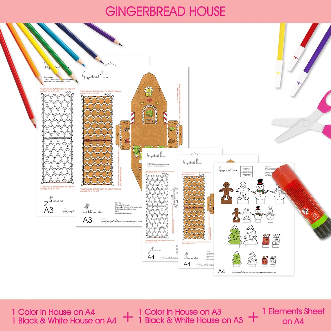 Gingerbread House Printable Paper Craft Activity, Printable House ...