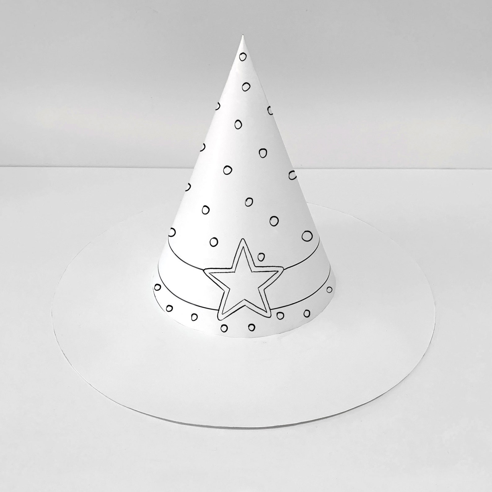 Printable Halloween Witch Hat Craft: DIY Coloring Party (digital ...