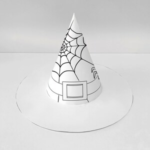 Printable Halloween Witch Hat Craft: DIY Coloring Party (digital ...