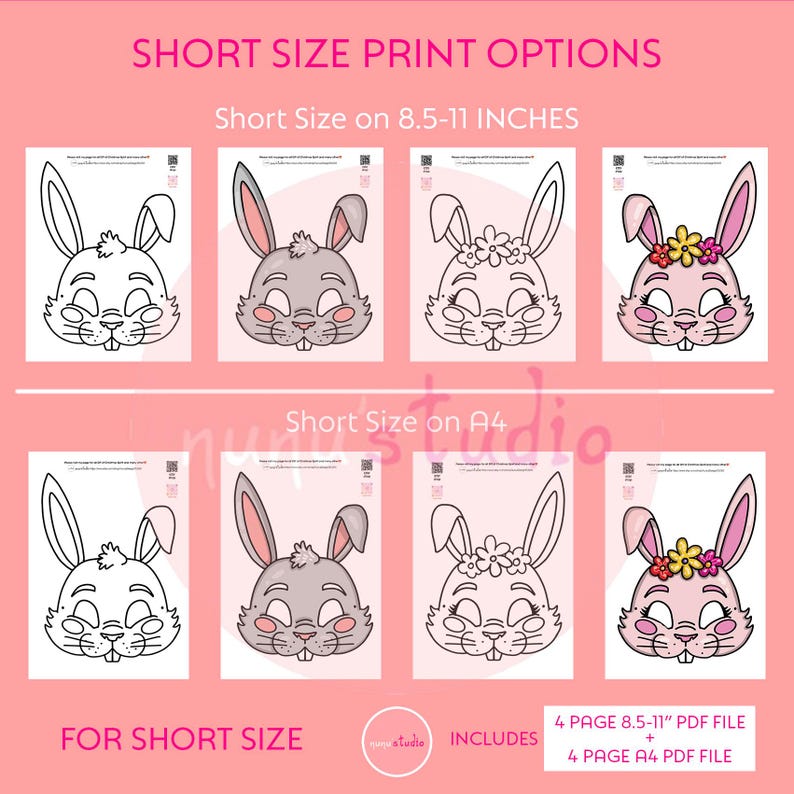 DIY Easter Bunny Mask: Printable Kids Craft (digital Download) - Etsy
