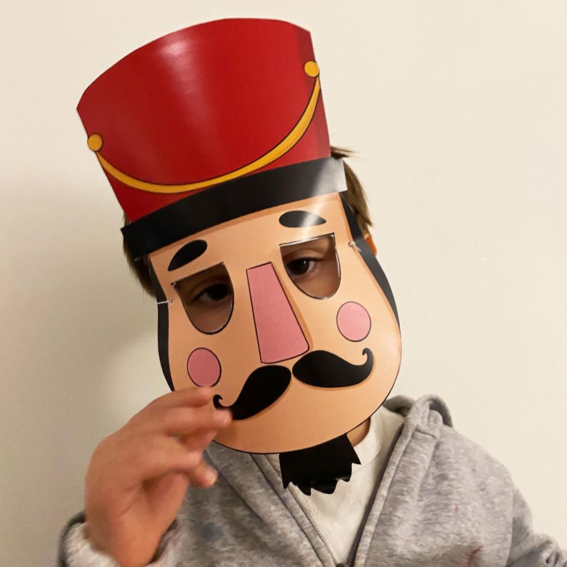 Printable Christmas Character Masks: Coloring Costume (PDF Download) - Etsy