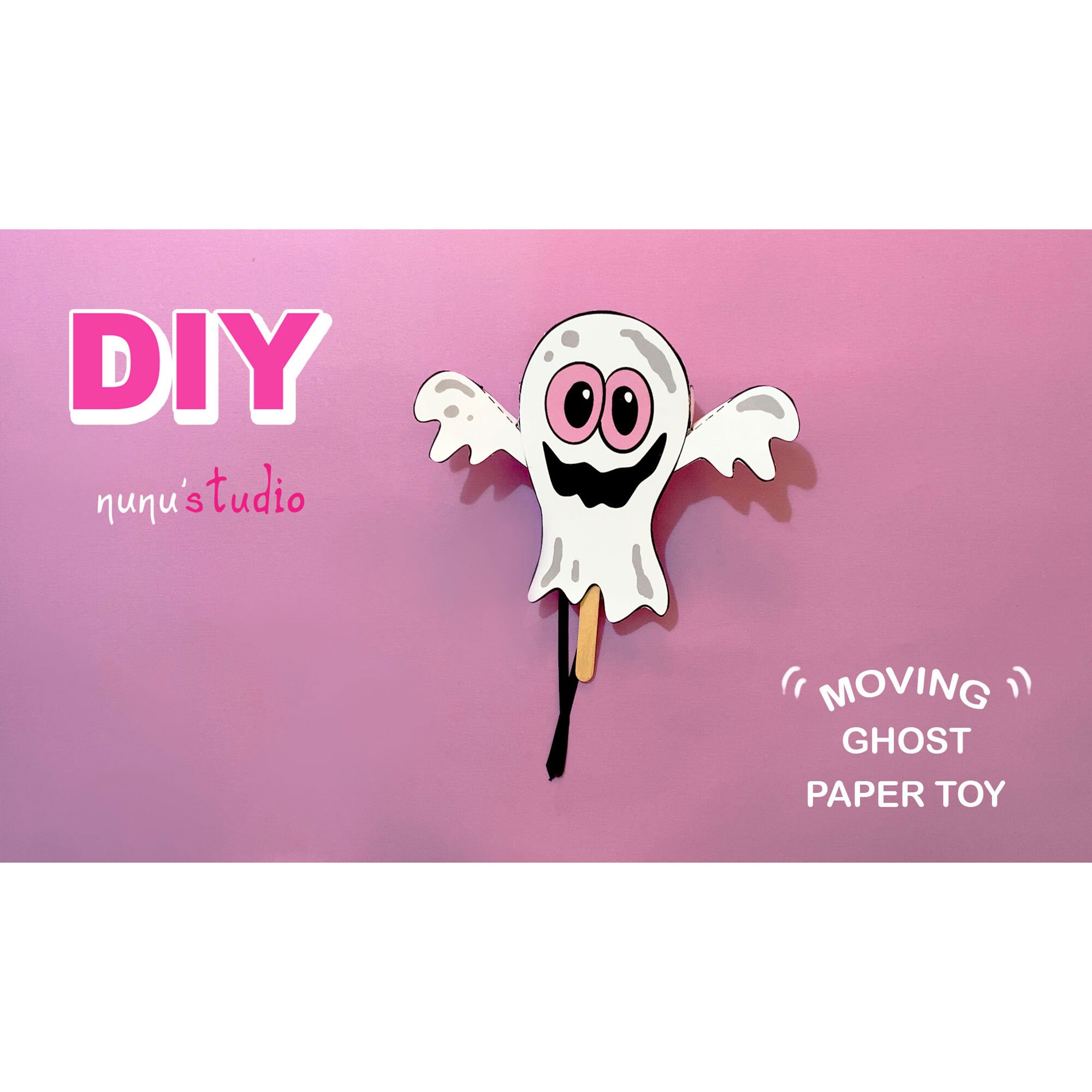 Printable Movable Halloween Paper Doll, Paper Bat Doll, Paper Ghost ...