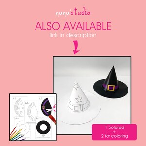 Printable Halloween Witch Hat Craft: DIY Coloring Party (digital ...