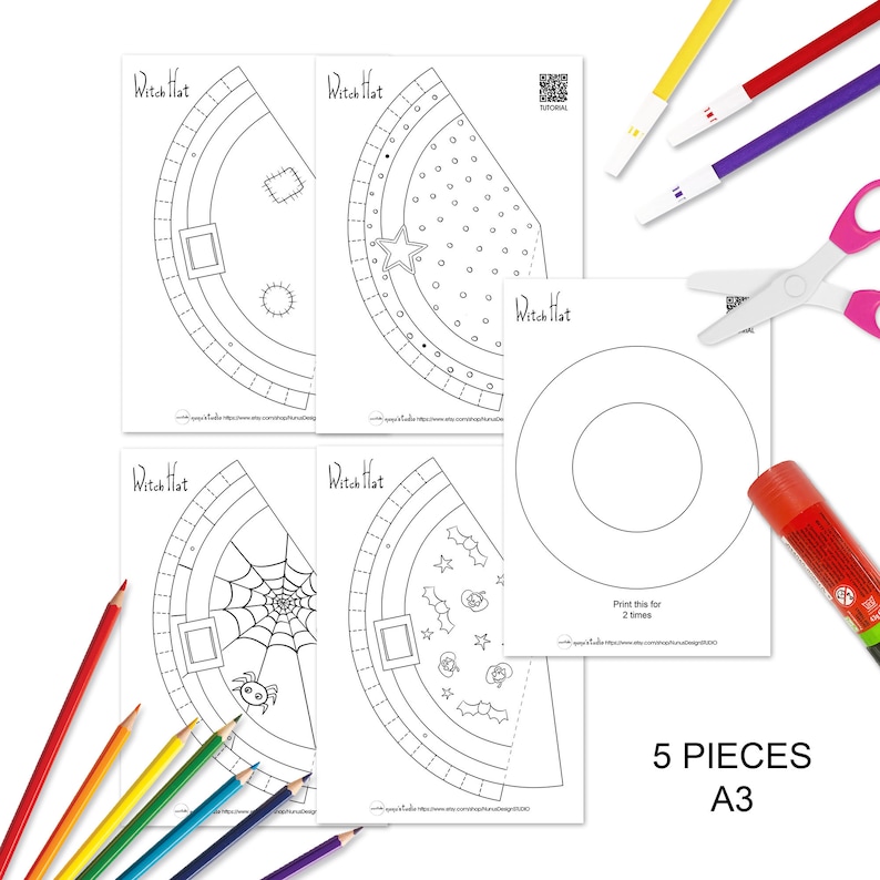 Printable Halloween Witch Hat, Witch Hat Craft, Halloween Activity ...