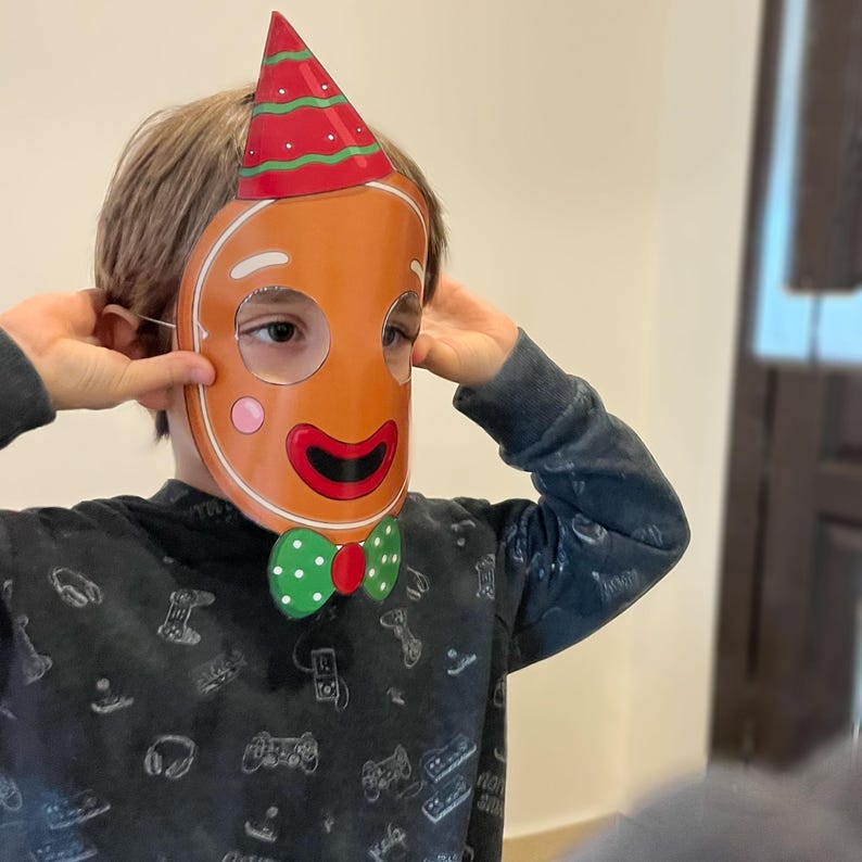 Printable Christmas Character Masks: Coloring Costume (PDF Download) - Etsy