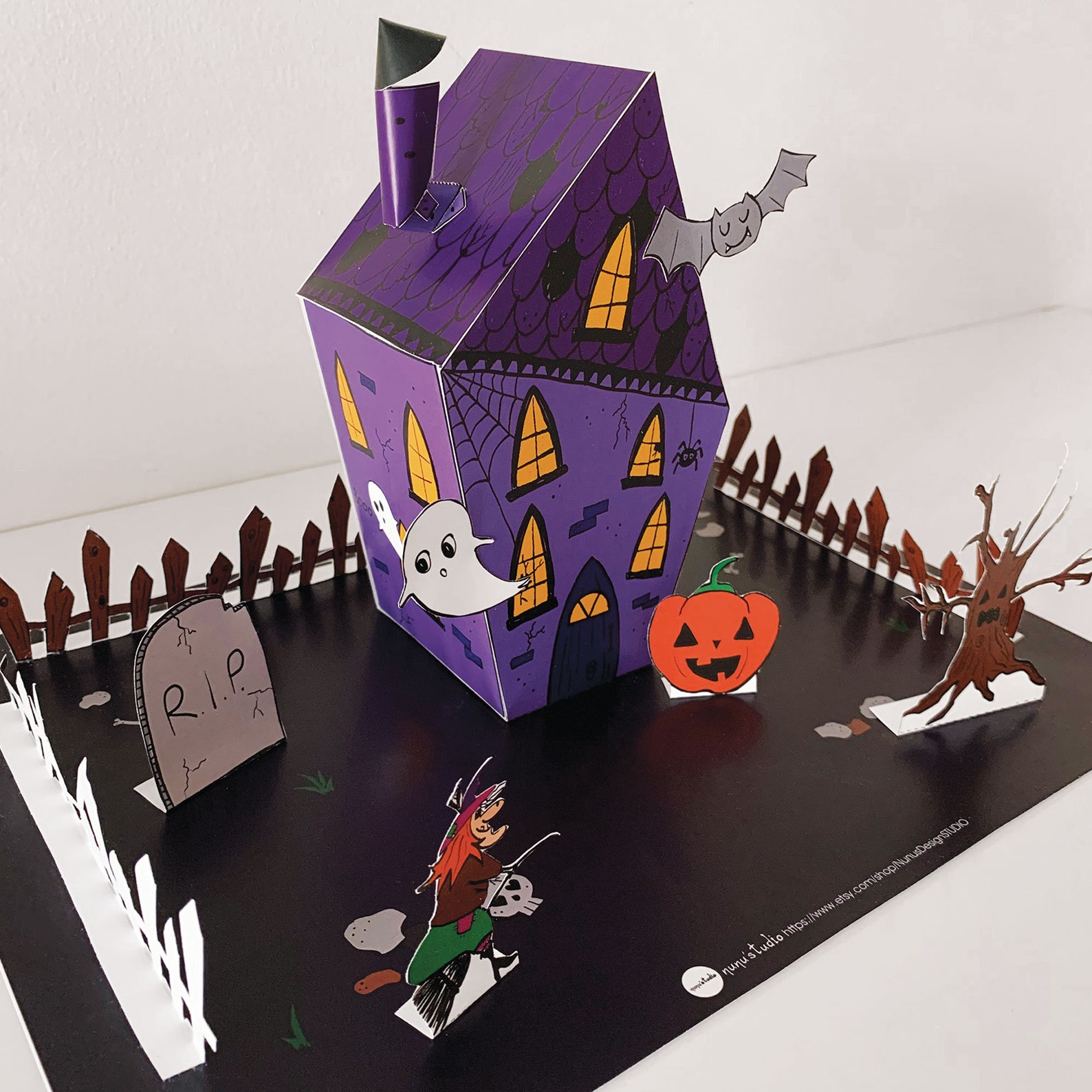 Haunted House Paper Craft Activity, Printable Halloween Craft House ...