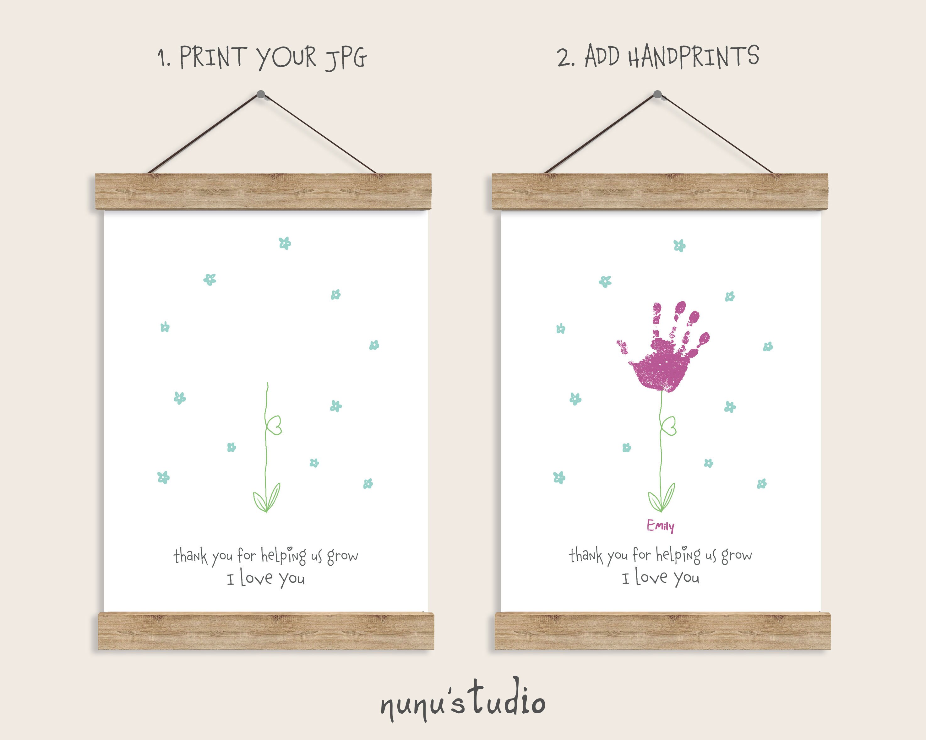 Mother's Day Printable Handprint Keepsake Gift, Personalized Print for ...