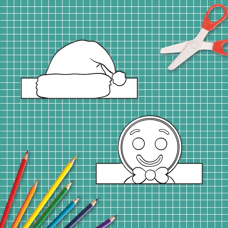 Printable Christmas Crowns: Kids Coloring Activity (PDF) - Etsy