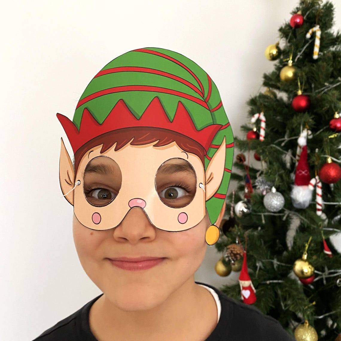 Printable Christmas Masks: Santa, Snowman, Elf (PDF Download) - Etsy