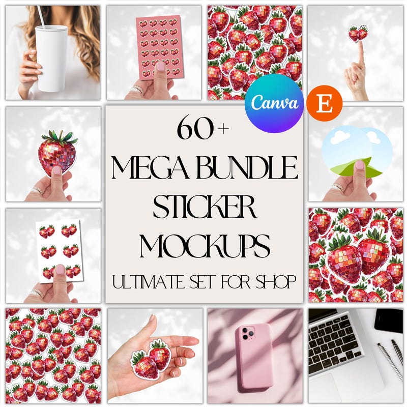 Sticker Mockups Photoshop - Etsy