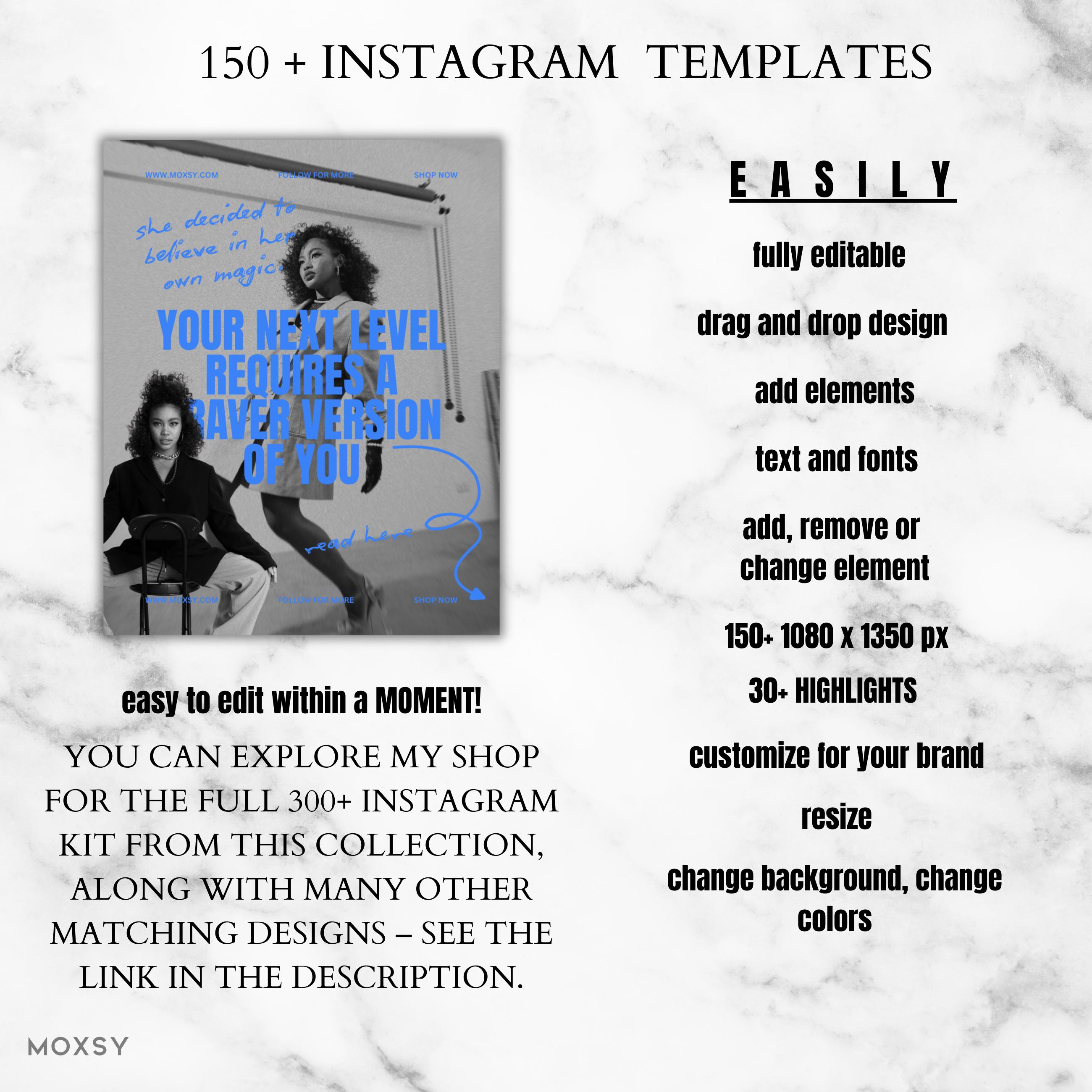 150 Bold Instagram Templates: Storytelling Posts, IG Highlights (canva ...