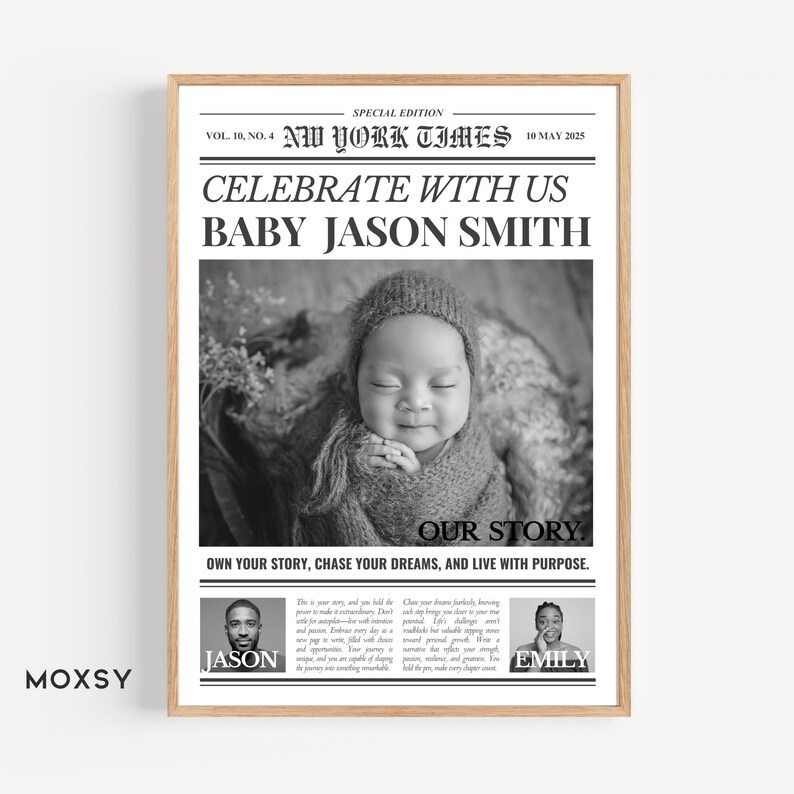Custom Newspaper Photo Poster: Besties Room Decor (canva Template) - Etsy