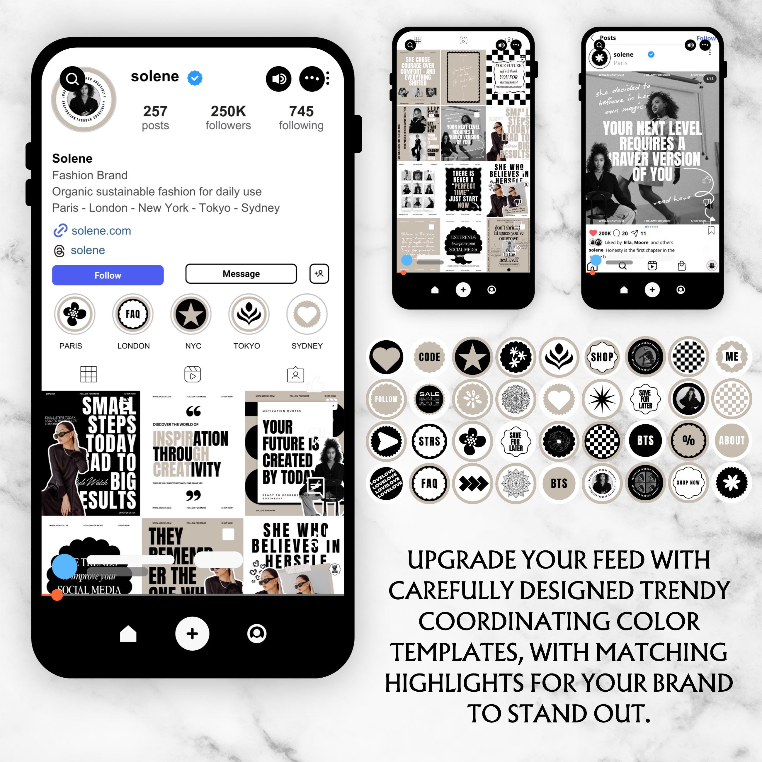 150 Bold Instagram Templates: Storytelling Posts, IG Highlights (canva ...
