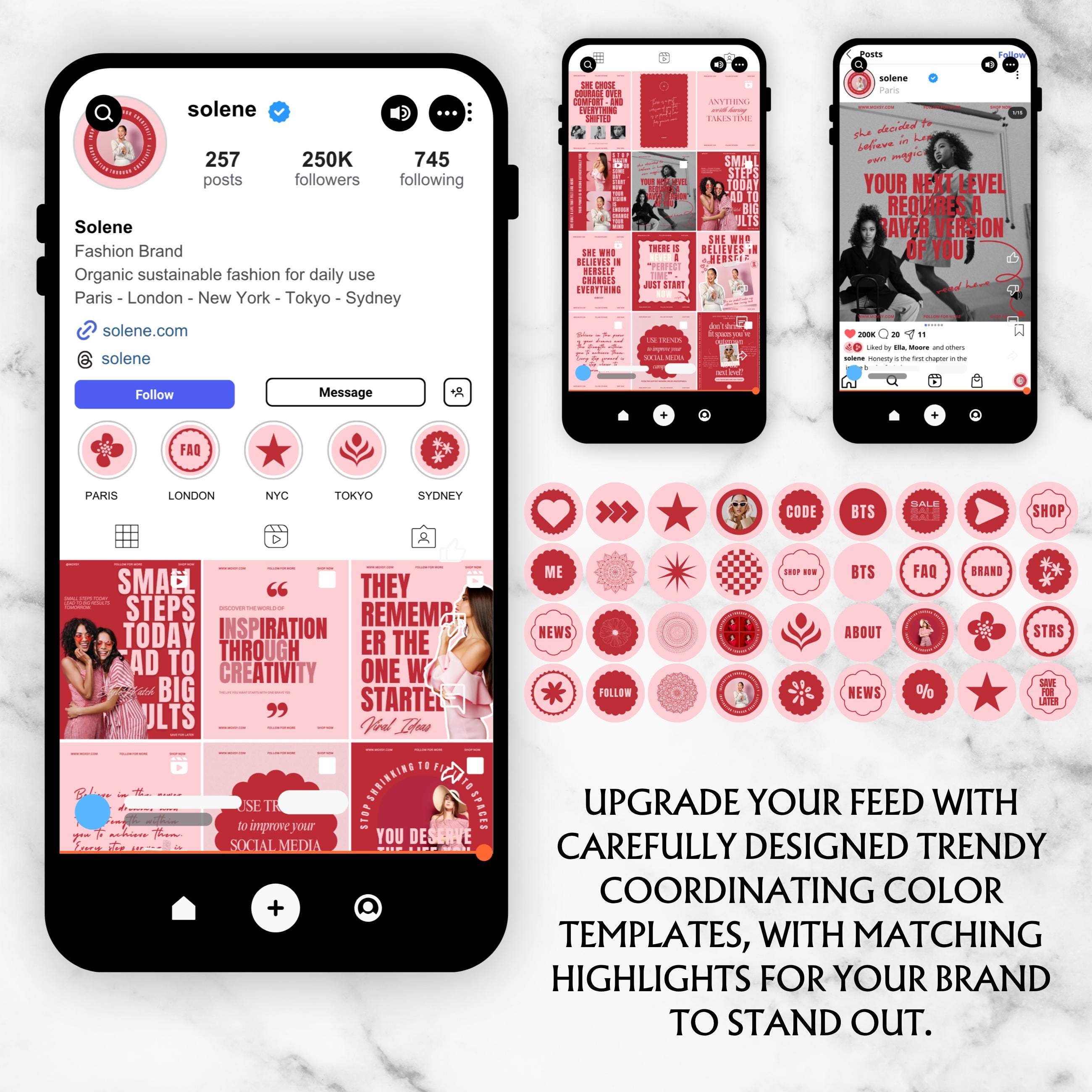 150 Bold Instagram Templates: Storytelling Posts, IG Highlights (canva ...