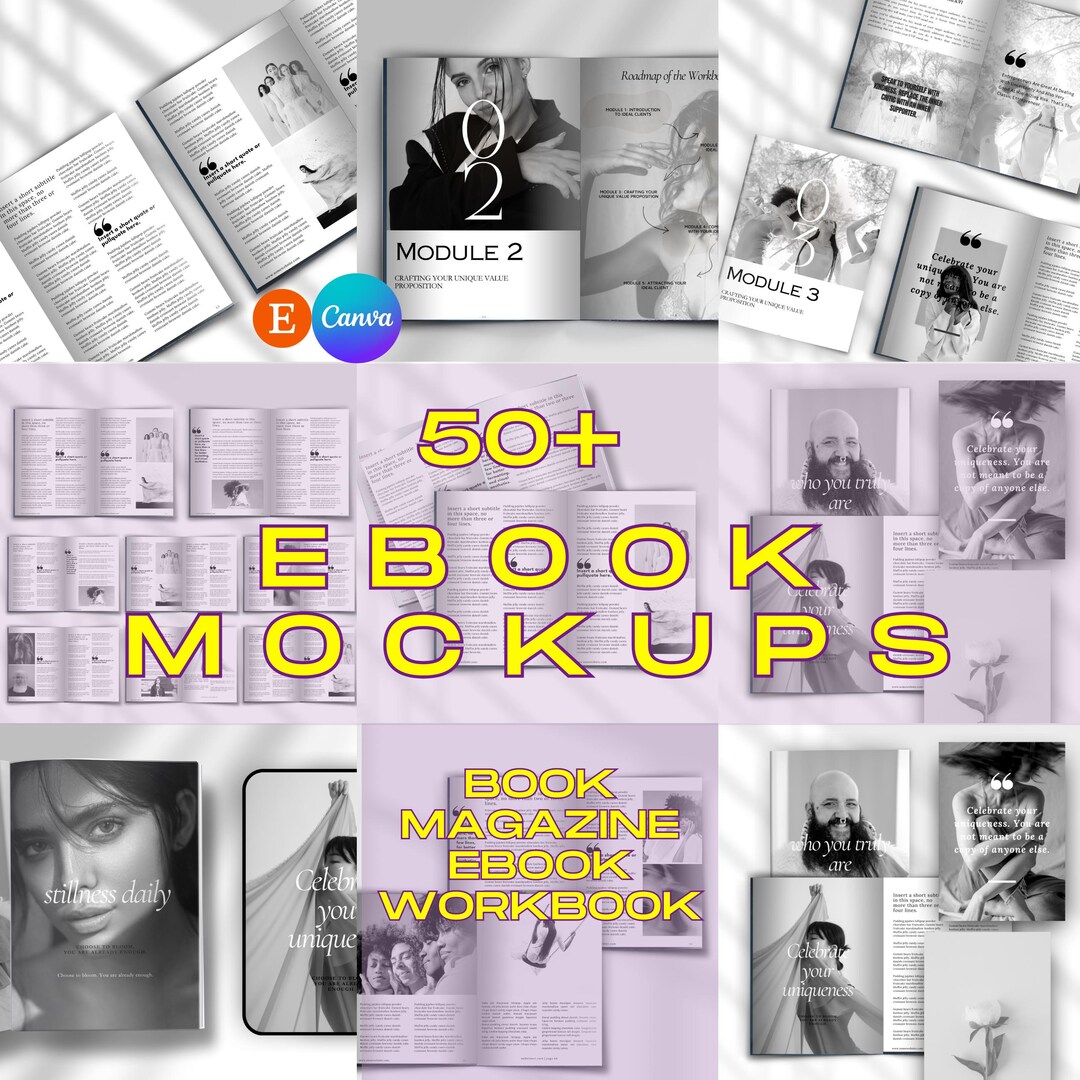 50+ Canva Ebook Mockup Templates: Magazine & Workbook Bundle (digital ...