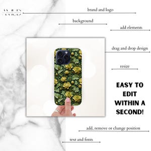 Hand Holding Phone Case Canva Mockups, Canva iPhone Mockups, Digital ...