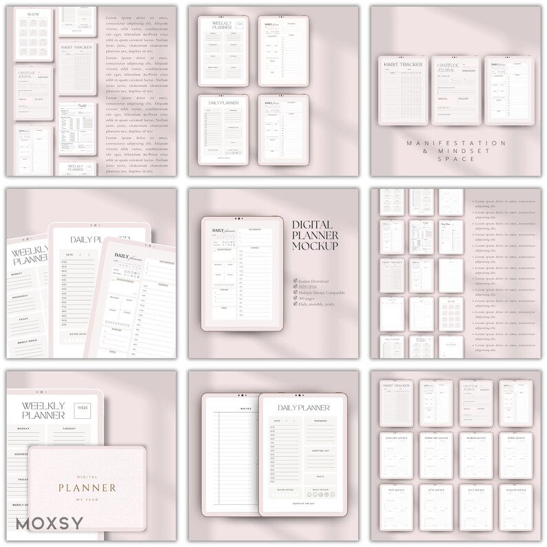 100+ Digital Planner Mockups Mega Bundle: Canva Templates (PDF Download ...
