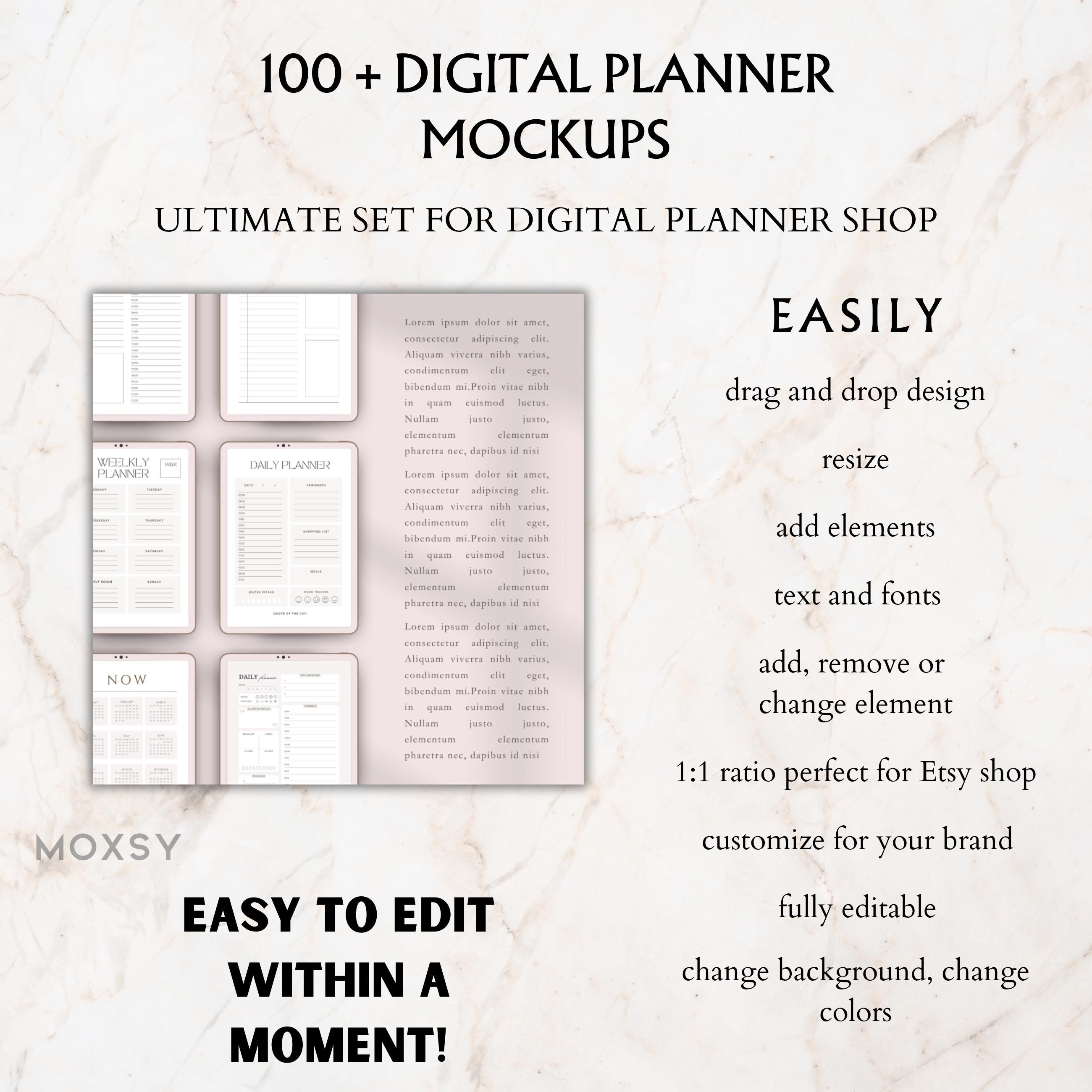 100+ Digital Planner Mockups Mega Bundle: Canva Templates (PDF Download ...