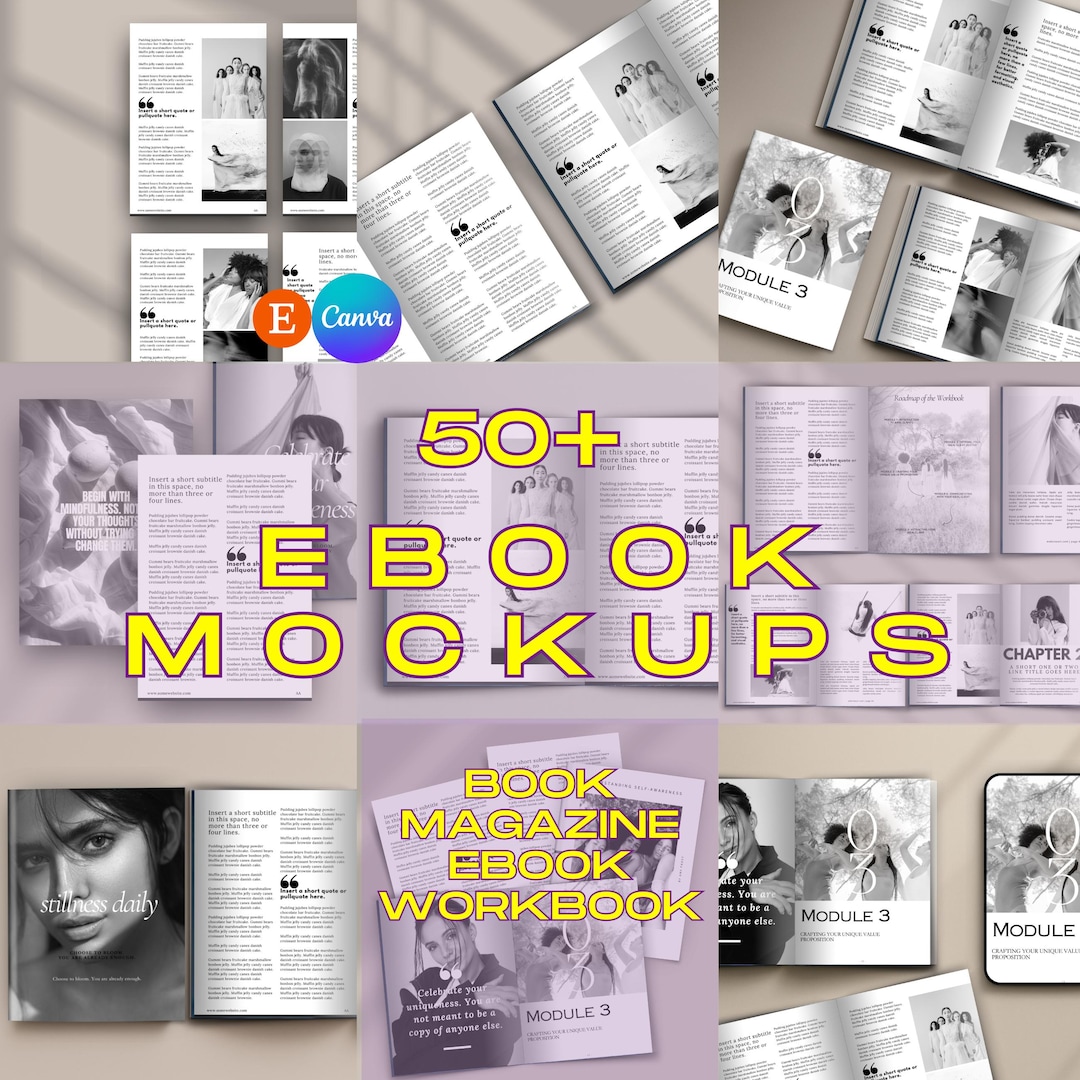50+ Canva Ebook Mockup Templates: Magazine & Workbook Bundle (digital ...