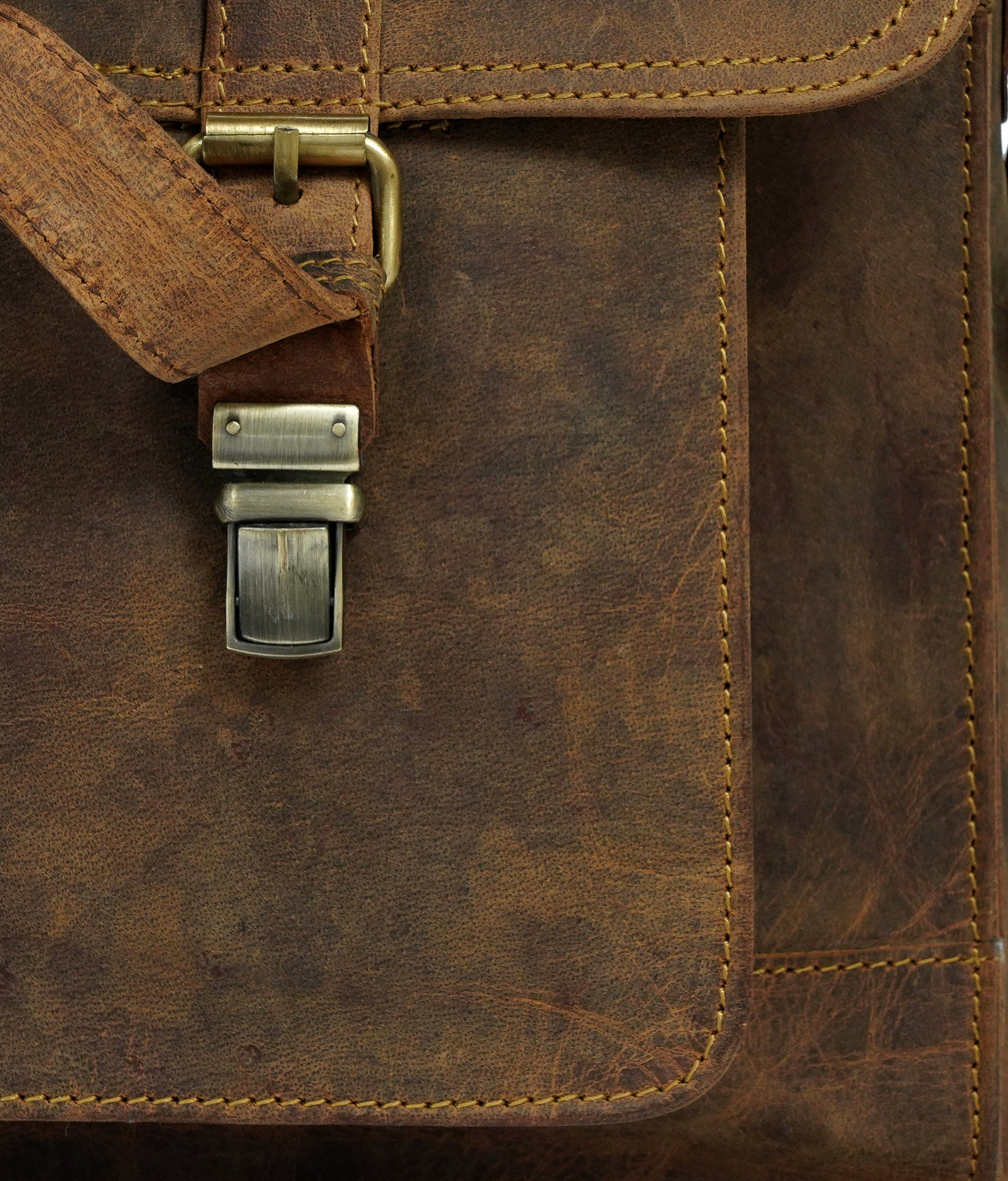 Personalized Leather Messenger Bag – Full Grain Laptop Briefcase ...