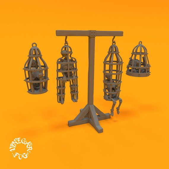 Cage With Skeletons Dead Prisoners for Torture Chamber Bones - Etsy