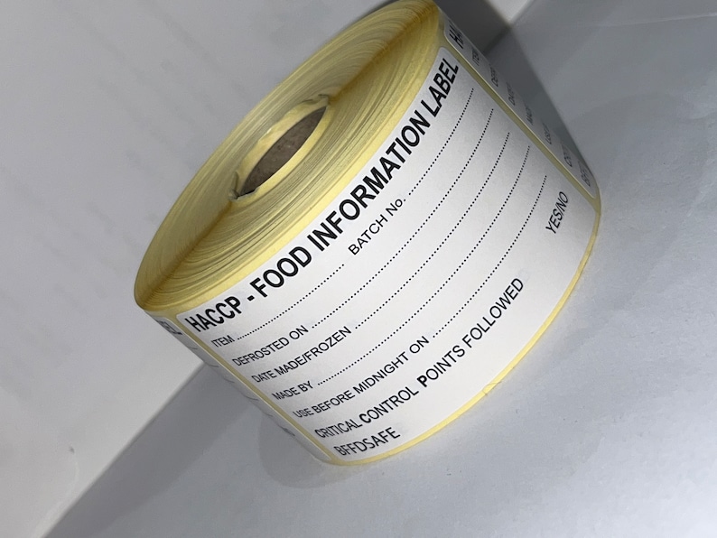 HACCP food Information Label. - Etsy