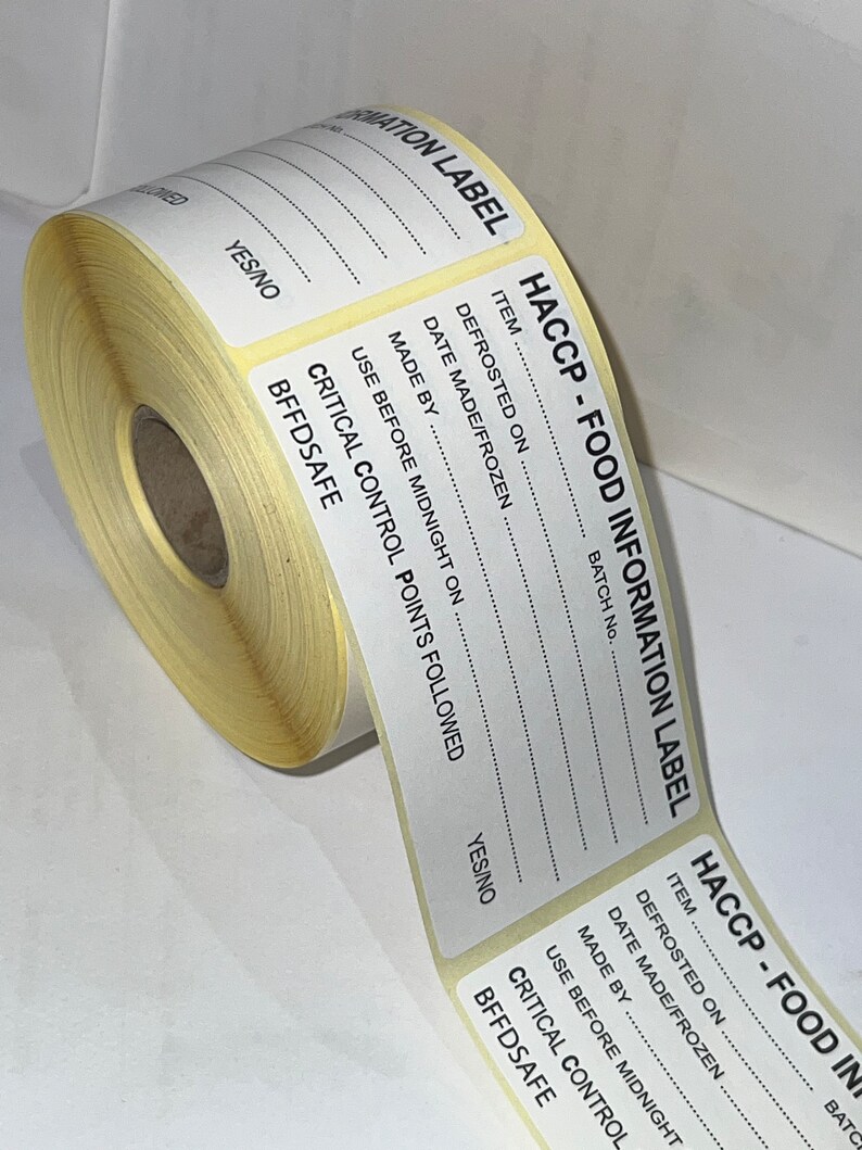 HACCP -food Information Label. - Etsy UK