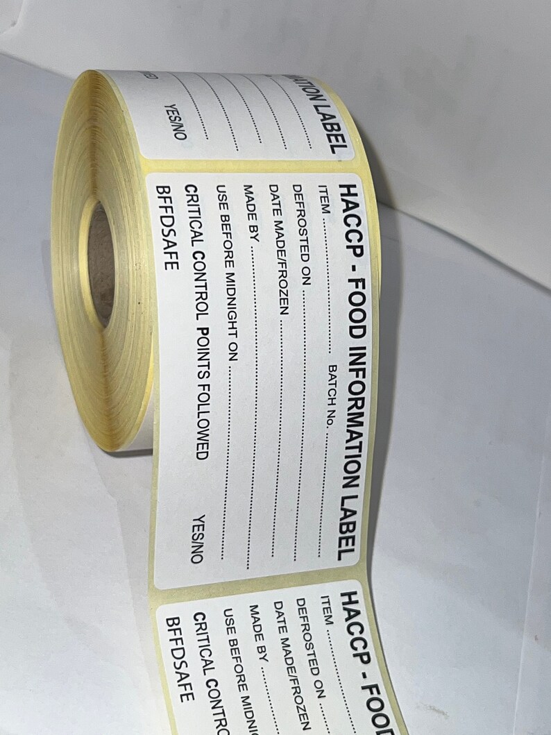 HACCP food Information Label. - Etsy