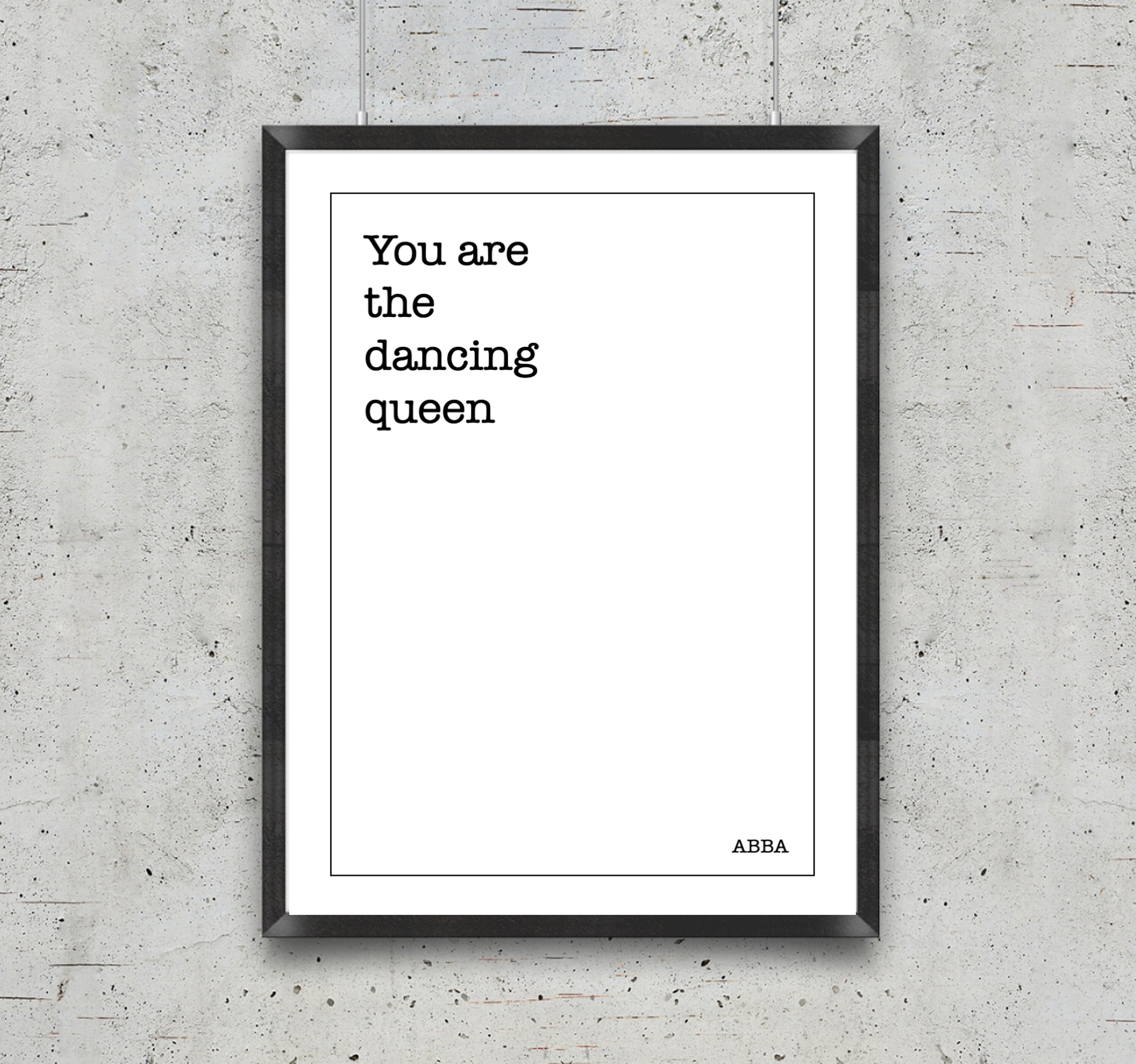 Letra póster ABBA Dancing Queen Cartel musical Mamma Mia Formato ...