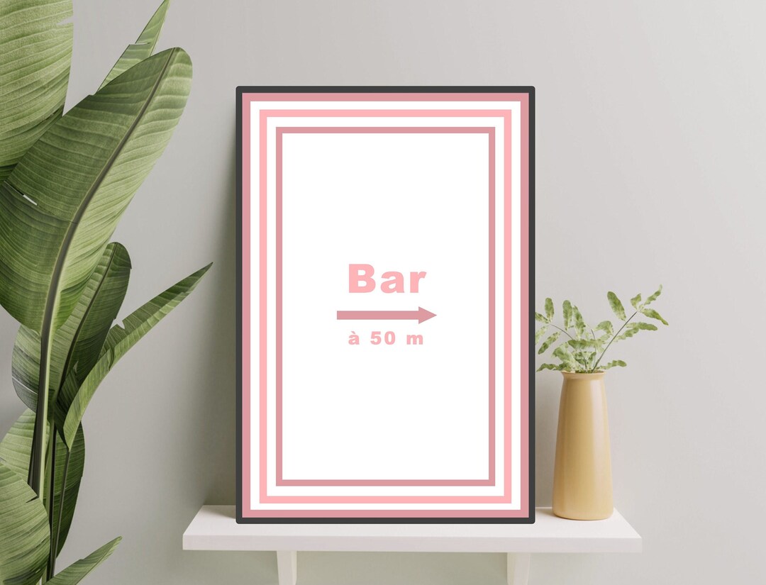 Colorful Poster bar at 50m Map / Minimalist Poster Indicating Direction ...