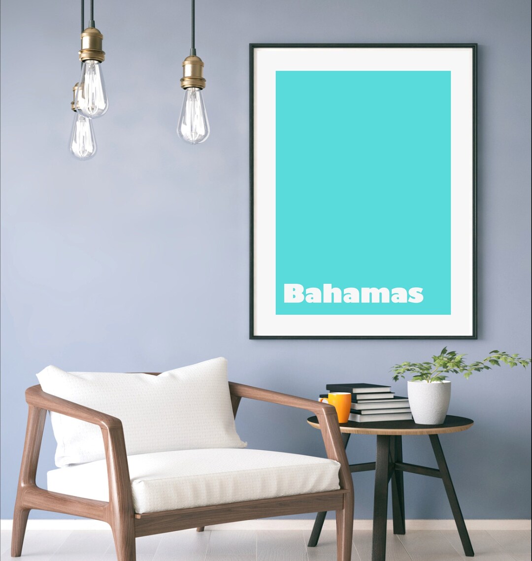 Poster bahamas Map / Poster Colorful Country Name Digital or Printed ...