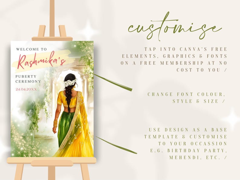 Puberty Ceremony Welcome Sign Indian Welcome Sign Half Saree Welcome ...