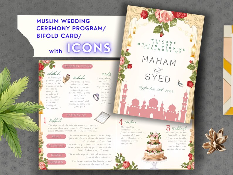 Muslim Wedding Program Guide Ceremony Islamic Wedding Program Muslim ...