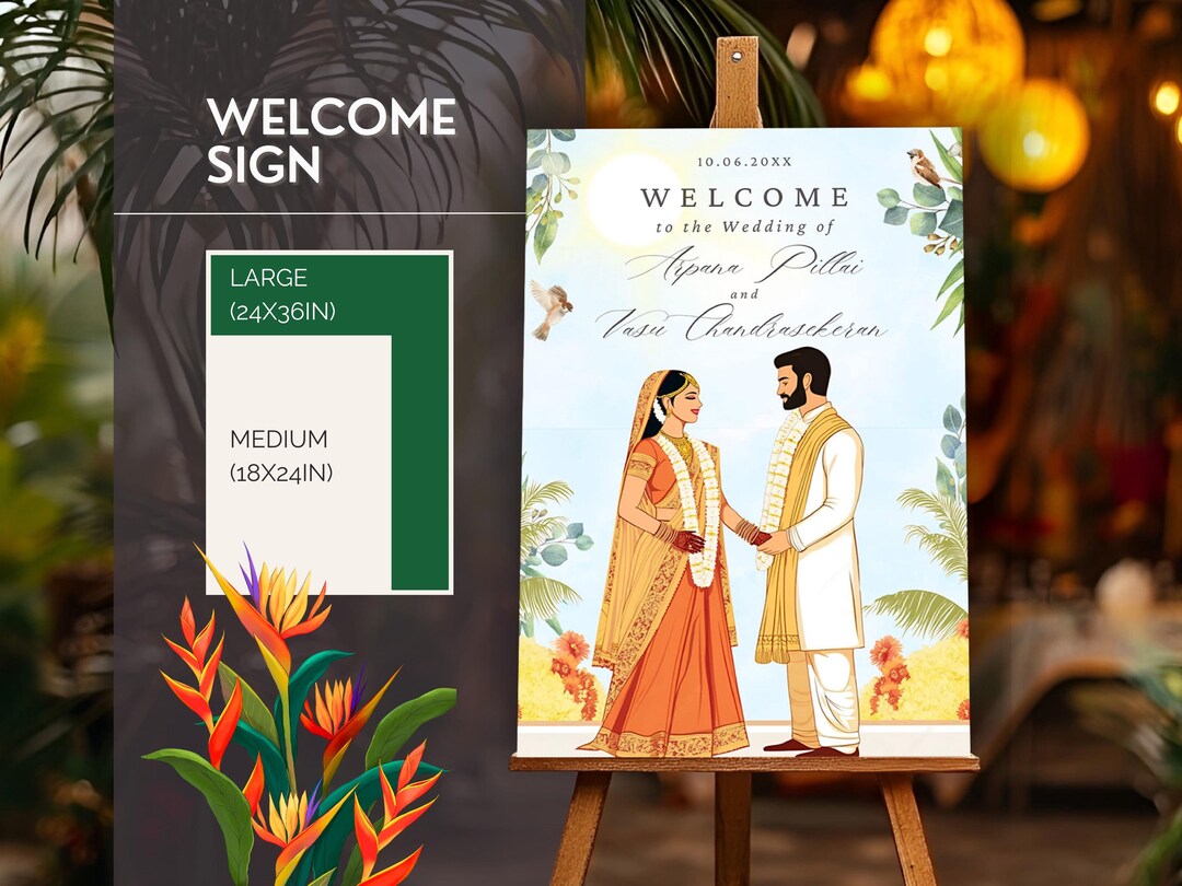 Tamil Welcome Sign South Indian Wedding Welcome Sign Indian Wedding ...