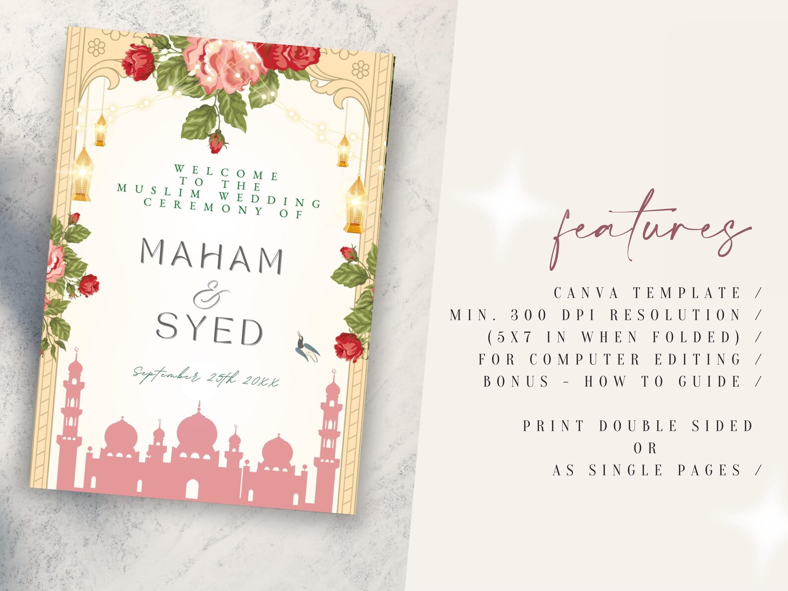 Muslim Wedding Program Guide Ceremony Islamic Wedding Program Muslim ...