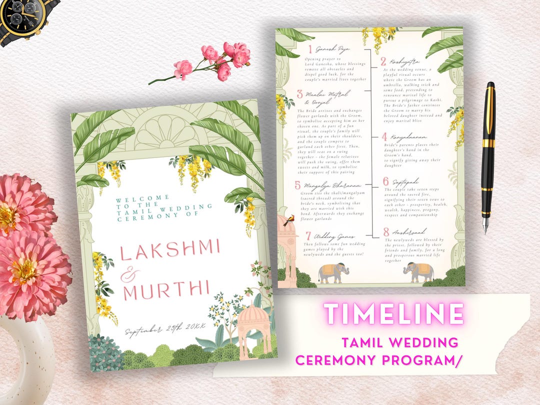 Tamil Wedding Program Guide Ceremony South Indian Wedding Program ...