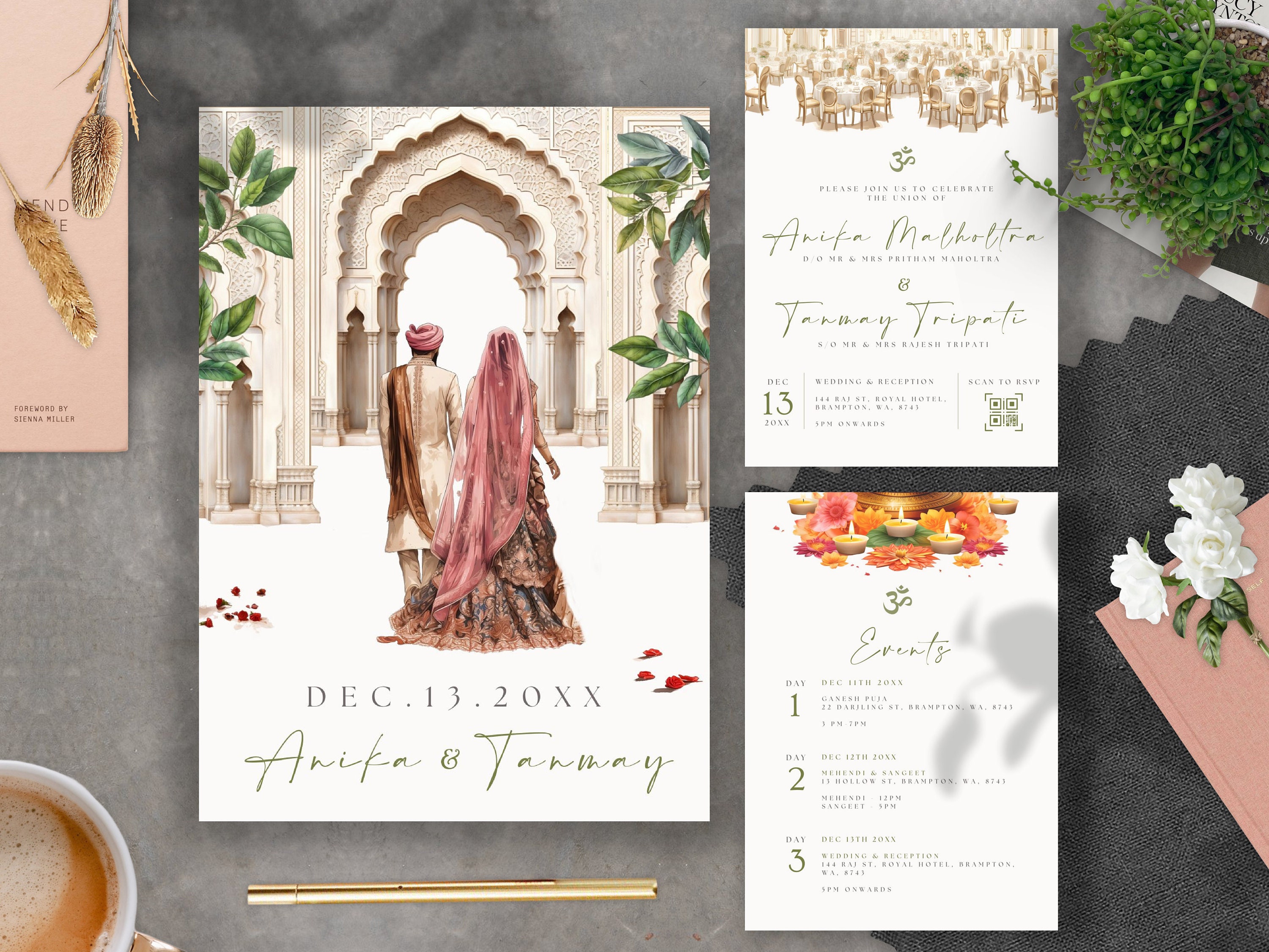 Canva wedding invitations indian | Honestweddingadvice.com